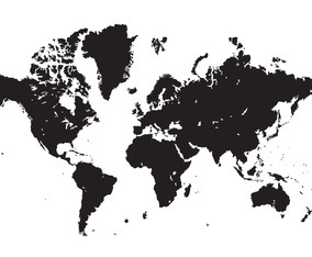Black And White World Map | FreeVectors
