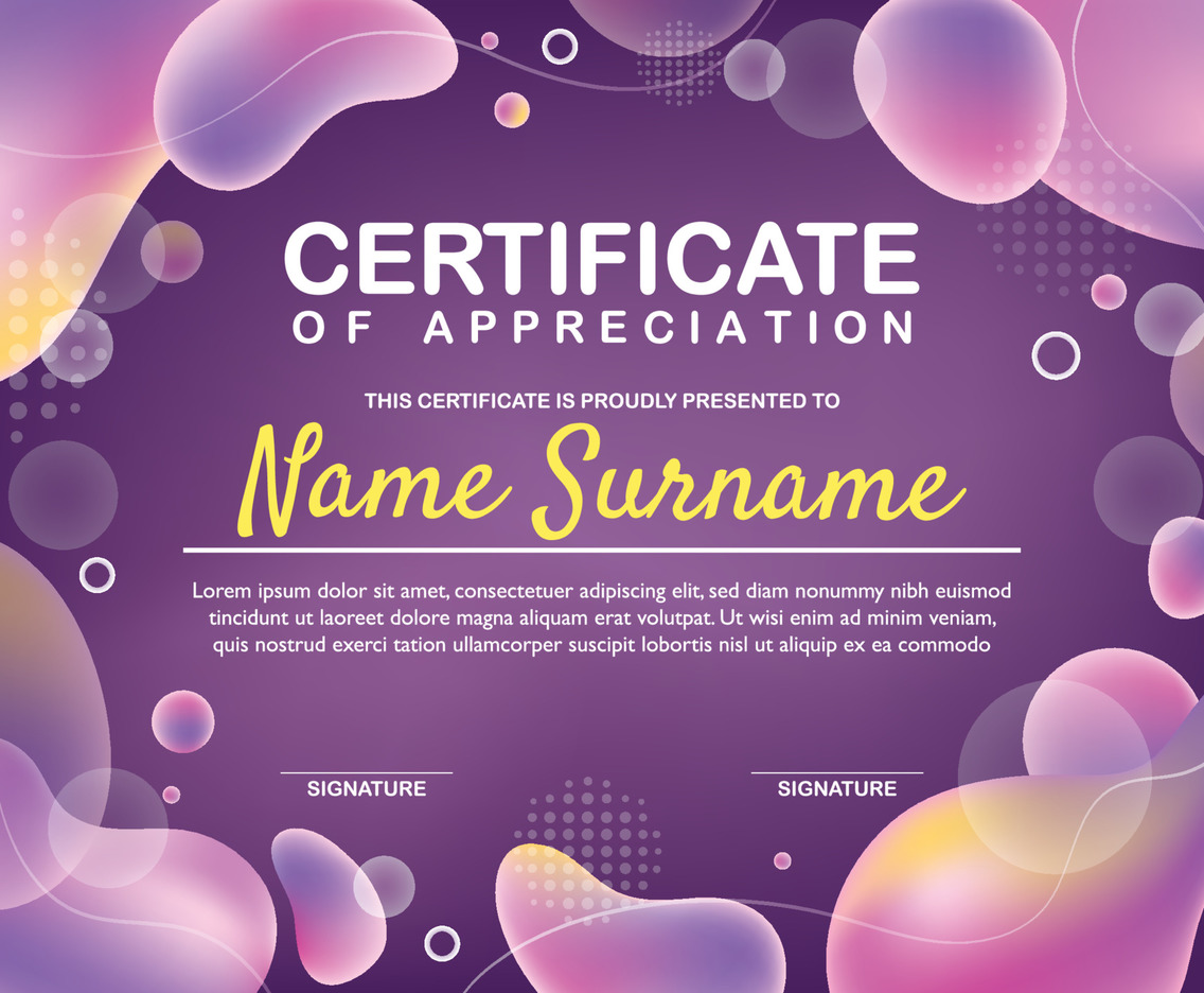 Purple Creative Certificate Template FreeVectors Purple Creative Certificate Template FreeVectors