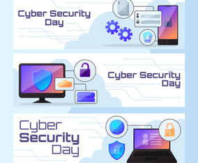 Simple Cyber Security Day Banner Collection | FreeVectors