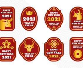Free golden ox labels - Vector Art