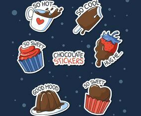 Valentine Chocolate Sticker Set