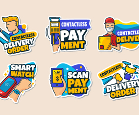 Free contactless order - Vector Art