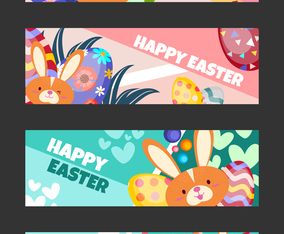 Happy Easter Banner Set