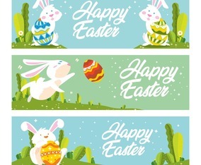 Happy Easter Headers | FreeVectors