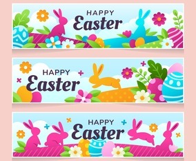 Happy Easter Headers | FreeVectors