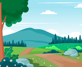 Spring Landscape with Insect Background | FreeVectors