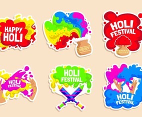 Free holi sticker - Vector Art
