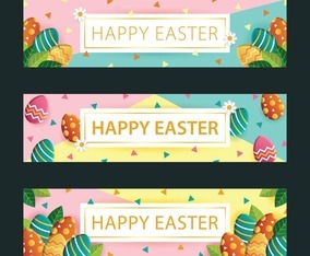 Free happy easter banner - Vector Art