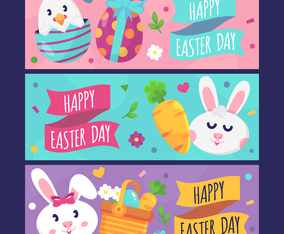 Free happy easter banner - Vector Art