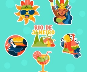 Brazil Rio De Janeiro Carnival Stickers