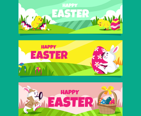 Free happy easter banner - Vector Art