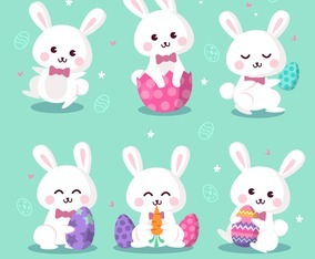 Bunny Easter Character set | FreeVectors