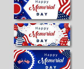 Happy Memorial Day Banner Template | FreeVectors