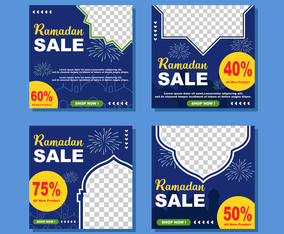 Elegant Golden Ramadan Sale Banner Set