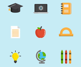 Free education icons set - Vector Art