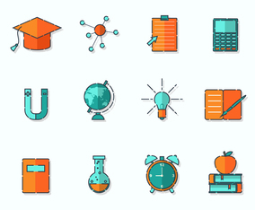 Free education icons set - Vector Art