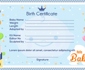 Birth Certificates Template | FreeVectors