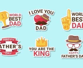 Father's Day Sticker Set | FreeVectors