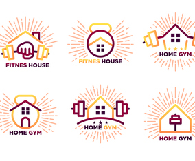 Free home fitness logo - Vector Art