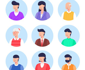 Cute People's Faces Vectors | FreeVectors