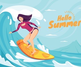 Free surfer - Vector Art