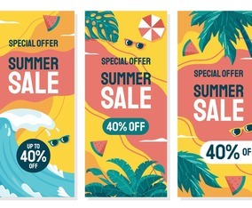 Colorful Summer Banner Set