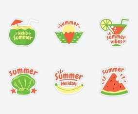 Cute Summer Sticker Collection | FreeVectors