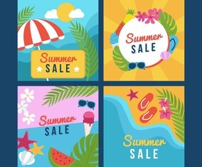 Colorful Summer Banner Set
