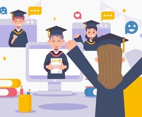 Virtual Graduation Ceremony Concept Freevectors