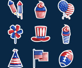 4th of July Sticker Collection
