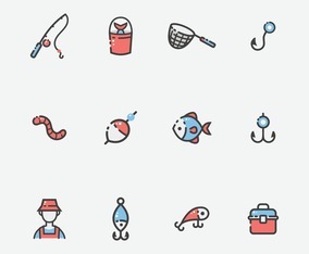 Free fishing tools - Vector Art