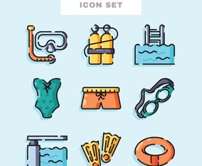 Free swimming - Vector Art