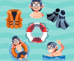 Free swimming - Vector Art