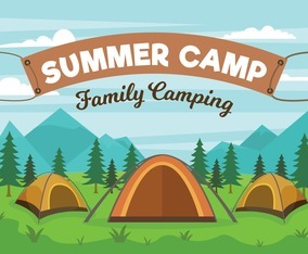Free family camp - Vector Art