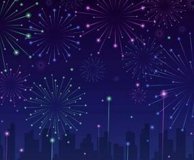 Free fireworks background - Vector Art