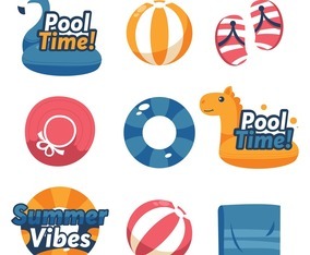 Pool Party Border Background | FreeVectors