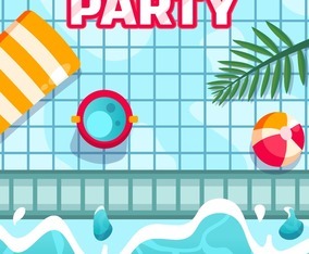 Pool Party Border Background | FreeVectors