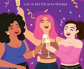 Free best friends illustration - Vector Art