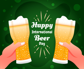 Free happy beer day - Vector Art