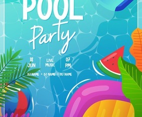 Pool Party Border Background | FreeVectors