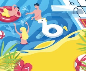 Pool Party Border Background | FreeVectors