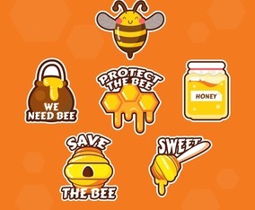 Free bee logo - Vector Art
