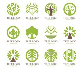 Tree Logo Elements Set | FreeVectors