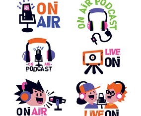 Podcast Sticker Concept | FreeVectors
