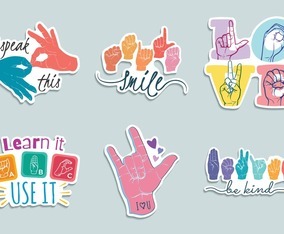 Sign Language for Fruits Character | FreeVectors