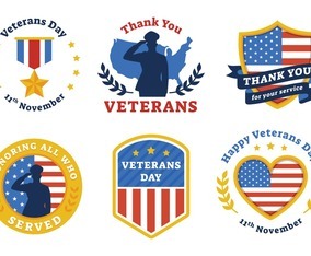 Set of Veterans Day Sticker