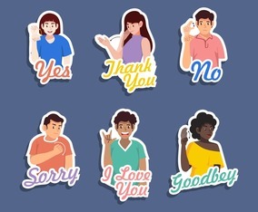 Shopping Sign Language | FreeVectors