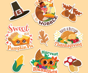 Free thanksgiving sticker - Vector Art