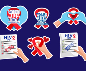 Set of World AIDS Day Sticker