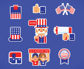 General US Election Sticker Set